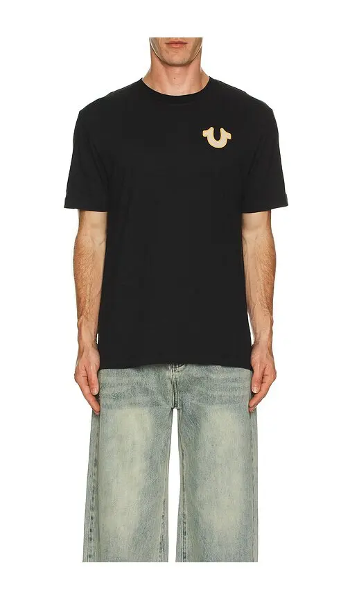 Buy True Religion High Density Letter Tee In Black - Jet Black At